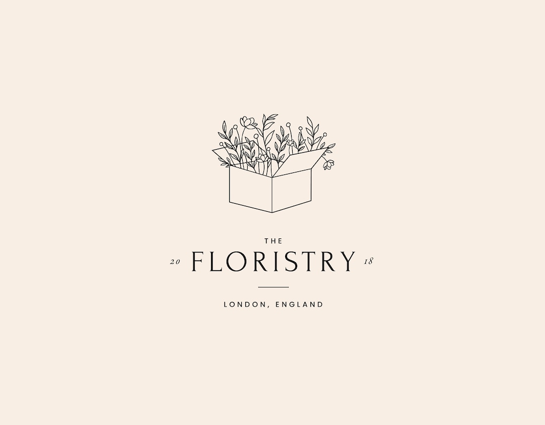 Premade Logo, Stamp Logo, Florist Logo, Floristry Logo, Organic Logo ...