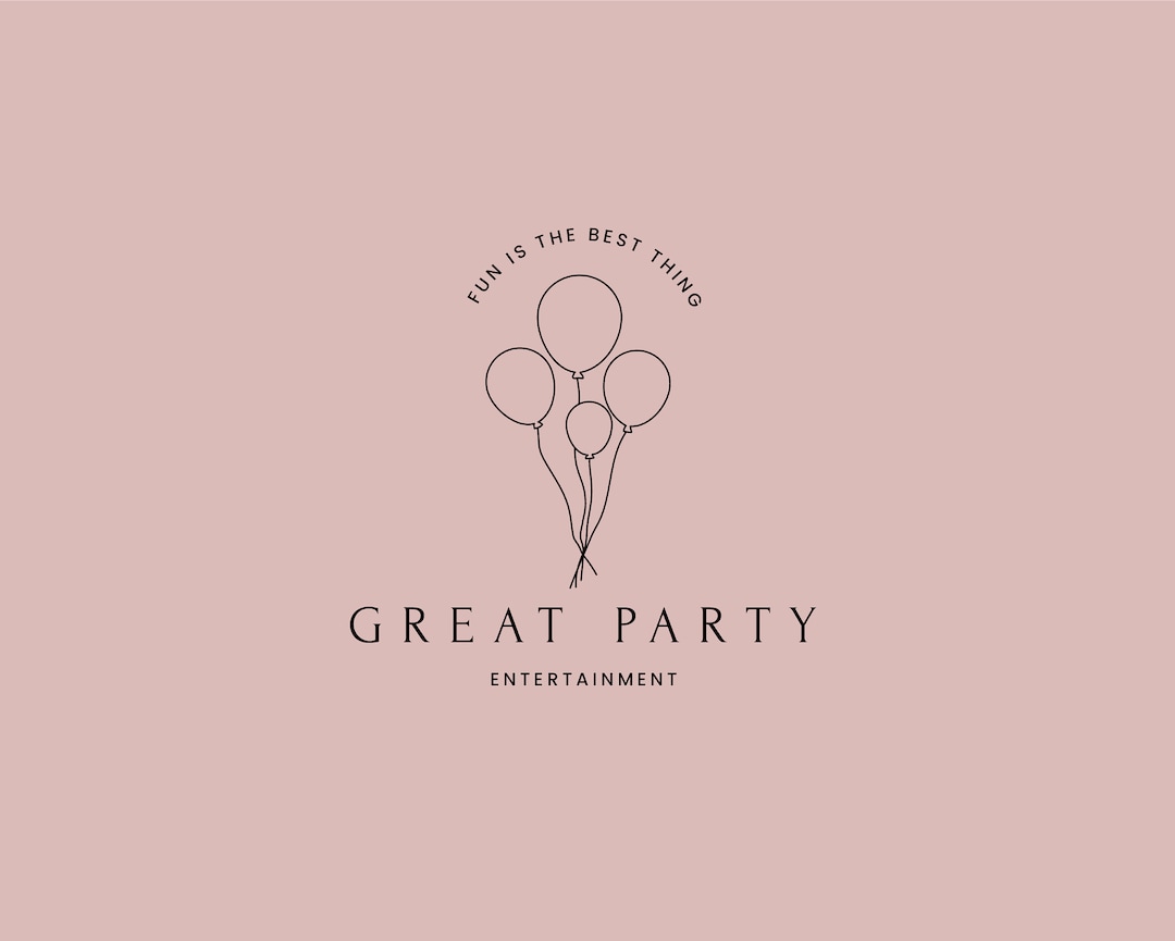 Premade Logo, Stamp Logo, Party Logo, Minimalist Logo, Entertainment ...