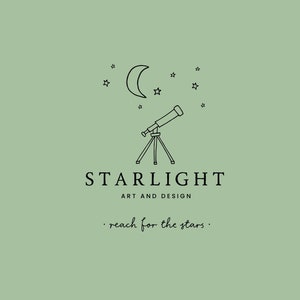 Premade Logo, Astronomy Logo,moon and Stars Logo, Stargazing Logo, Moon Logo, Boutique Logo ...