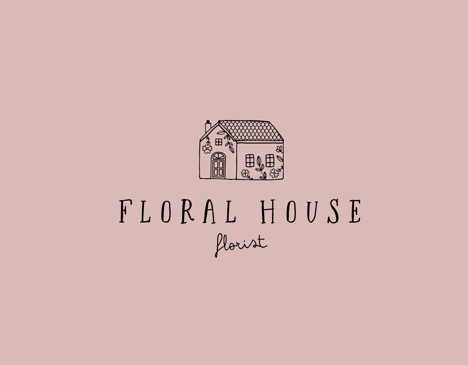 Premade Logo Stamp Logo Floral House Logo Design Cottage - Etsy