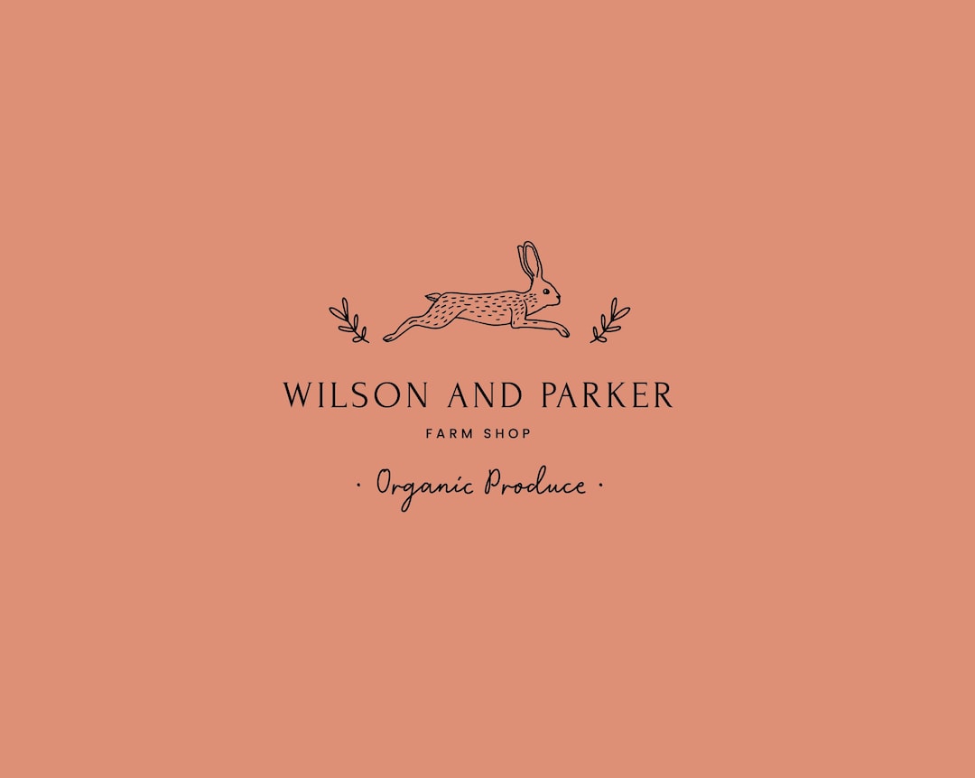 Premade Logo, Farm Logo, Homestead Logo, Easter Logo, Hare Logo, Bunny ...