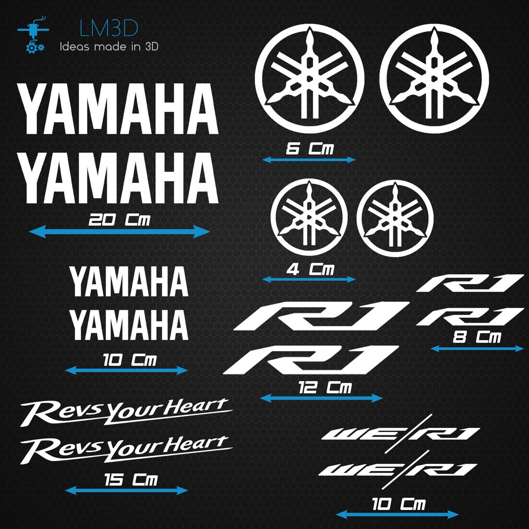 NEW YAMAHA R1 Glossy Vinyl Sticker Kit in Assorted Colours - Etsy
