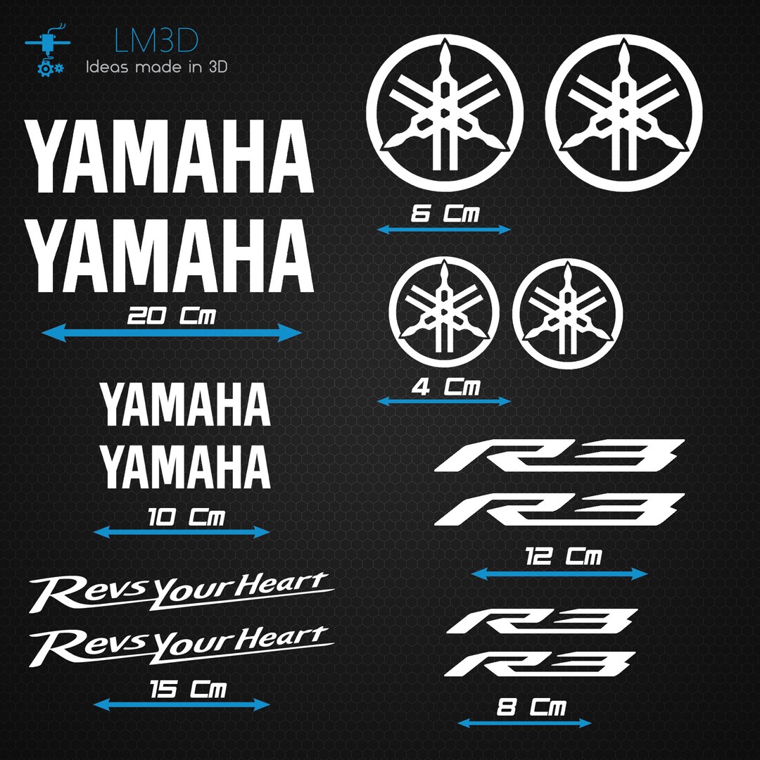 YAMAHA R3 Glossy Vinyl Sticker Kit in Assorted Colours - Etsy