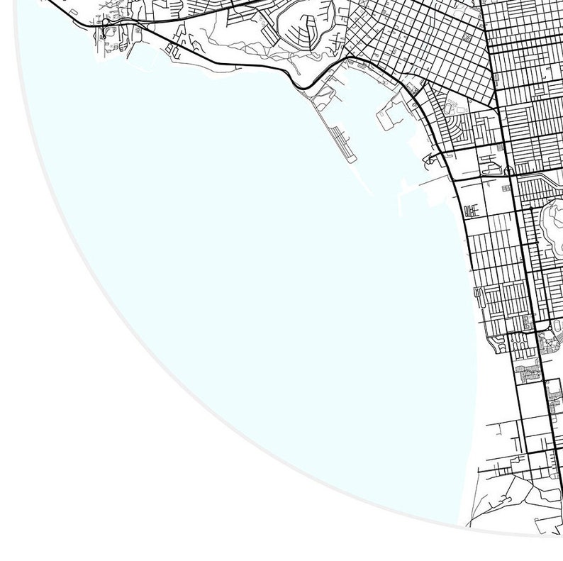 Ensenada Baja California Mexico City Map Print - Etsy