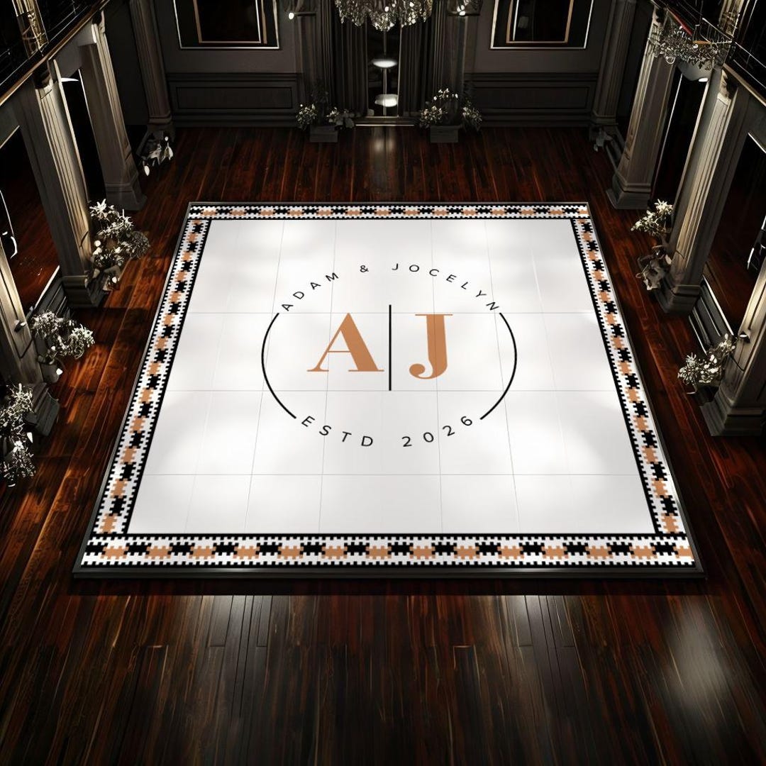 Wedding Dance Floor Wrap Decal | Custom Vinyl Floor Design With Names ...