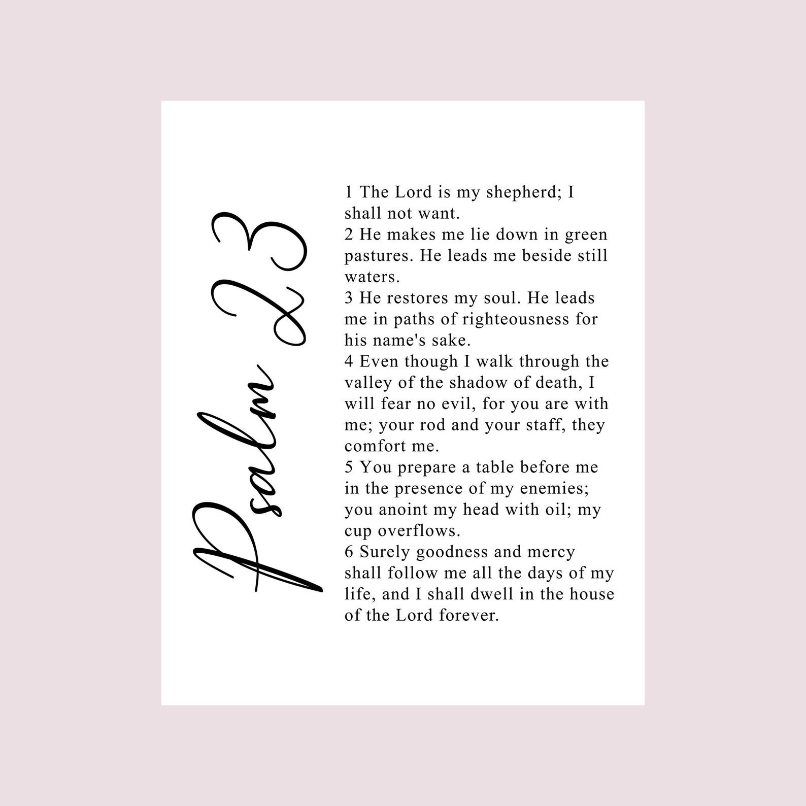 PSALM 23 Short Psalms Collection Christian Wall Art | Etsy