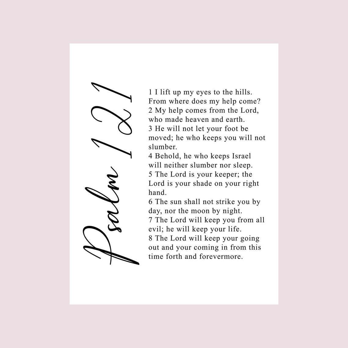 PSALM 121 Short Psalms Collection Christian Wall Art | Etsy