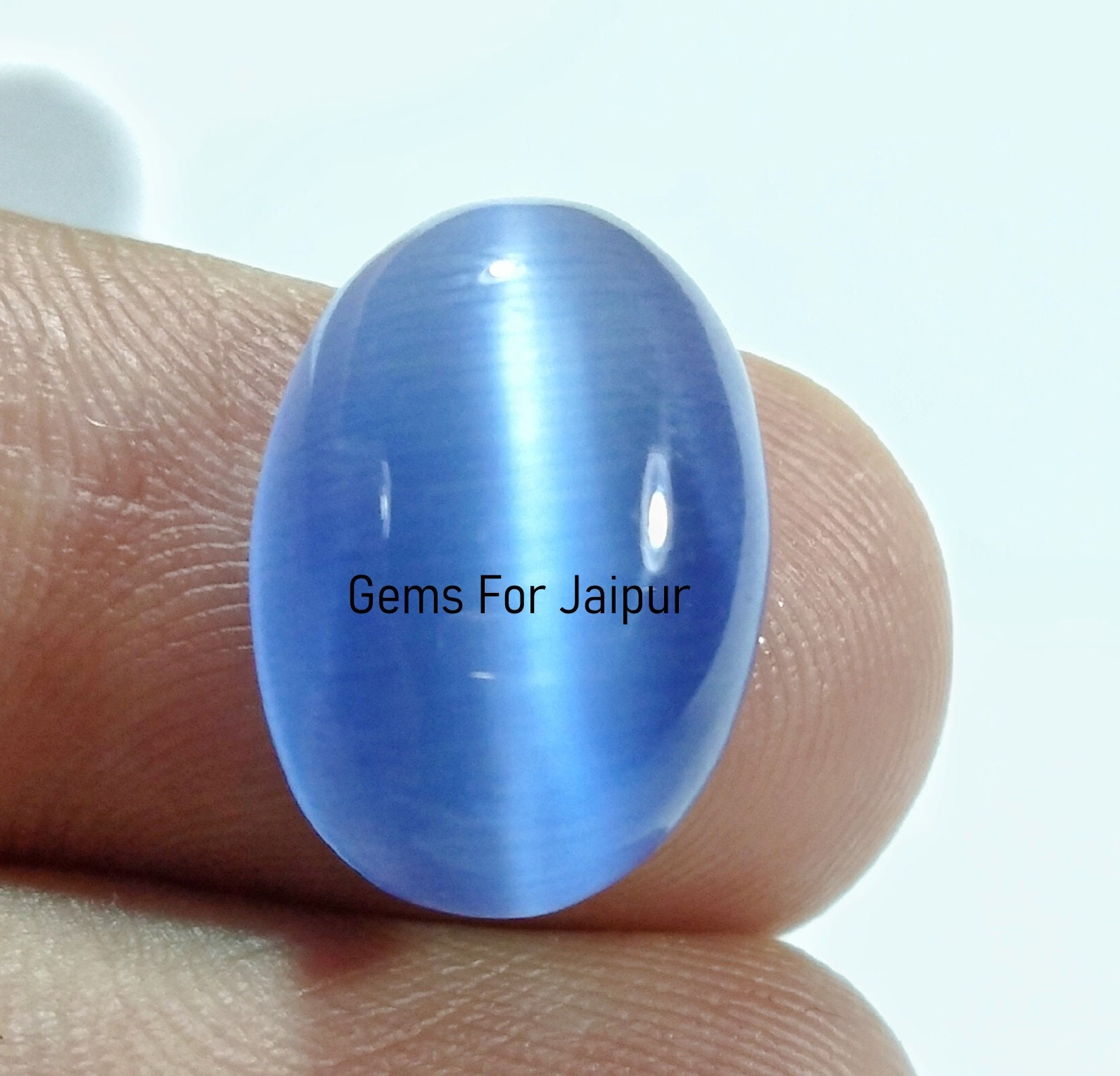 Blue Chrysoberyl Cat's Eye Gemstone, Oval Cabochon, 14x10mm - Etsy UK
