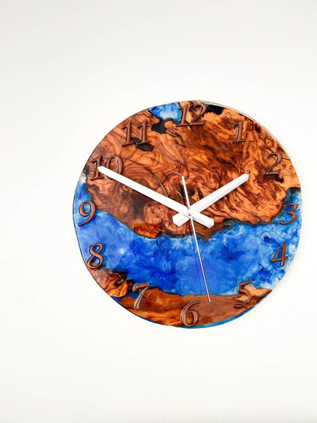 Unique Handmade Wooden and Epoxy Resin Wall Clocks - Etsy