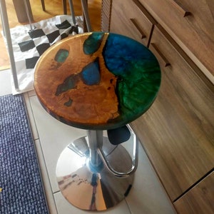 Bar Stool Top, Epoxy Bar Stool Top, Resin Bar Stool Top - Etsy