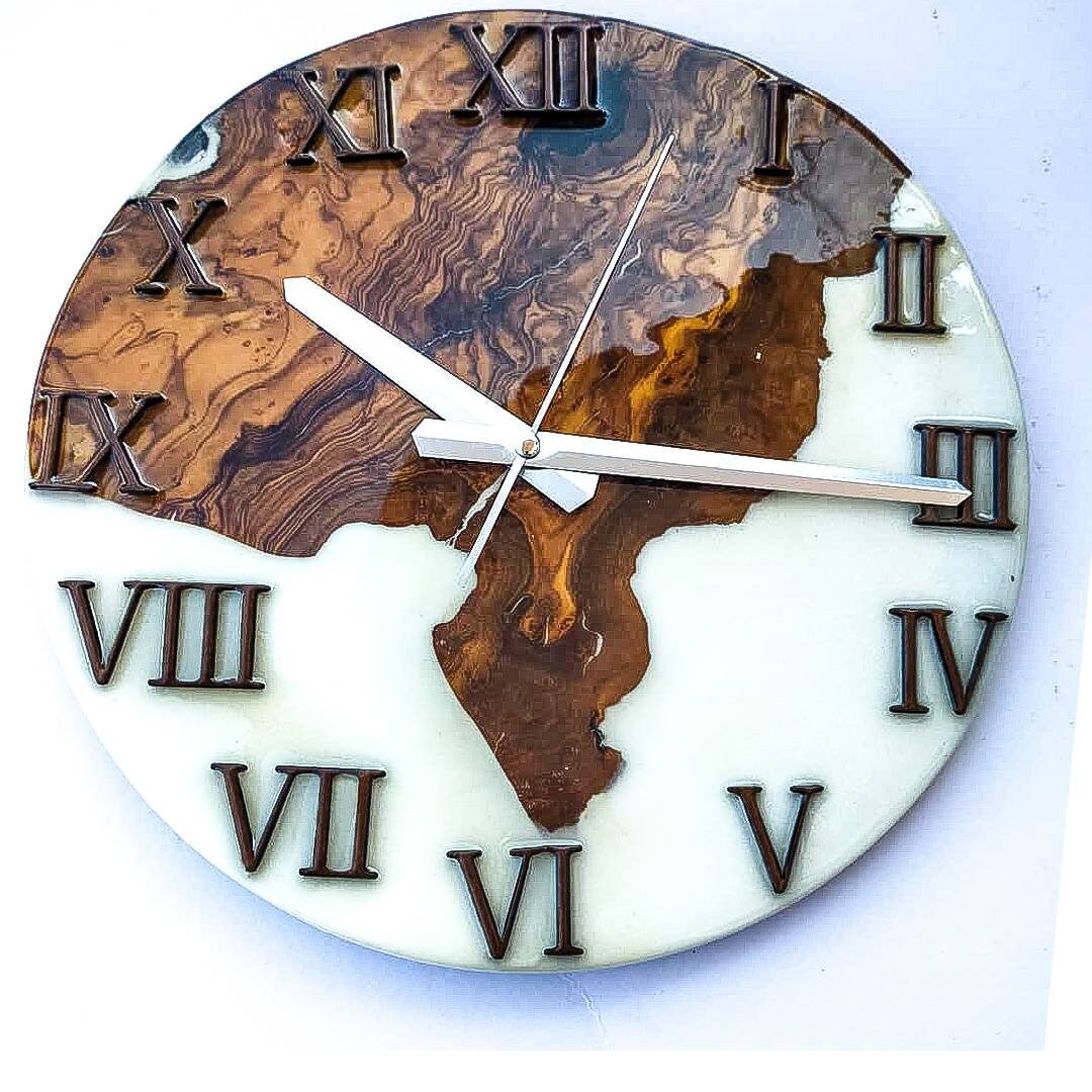 Unique Handmade Wooden and Epoxy Resin Wall Clocks - Etsy