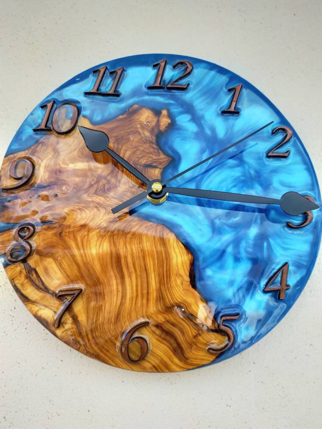 Unique Handmade Wooden and Epoxy Resin Wall Clocks - Etsy
