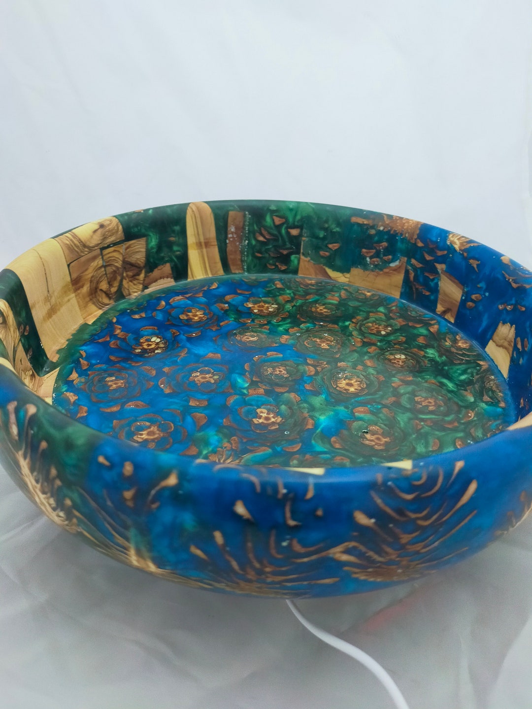 Hand-turned Resin and Wood Decorative Bowl Unique Trinket Dish ...