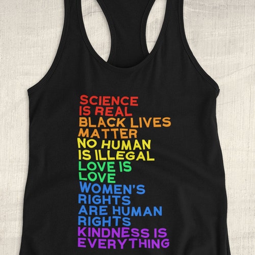Lgbtq Gay Pride Tank Equality Queer Rainbow Tank Top Women Etsy