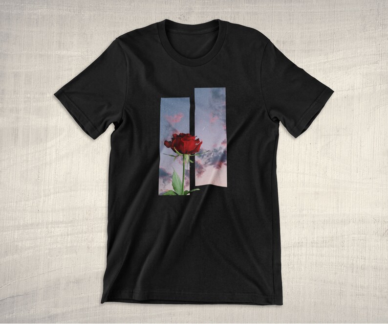 Dreamer Aesthetic Shirt Women Red Rose T-shirt Sunset Sky - Etsy