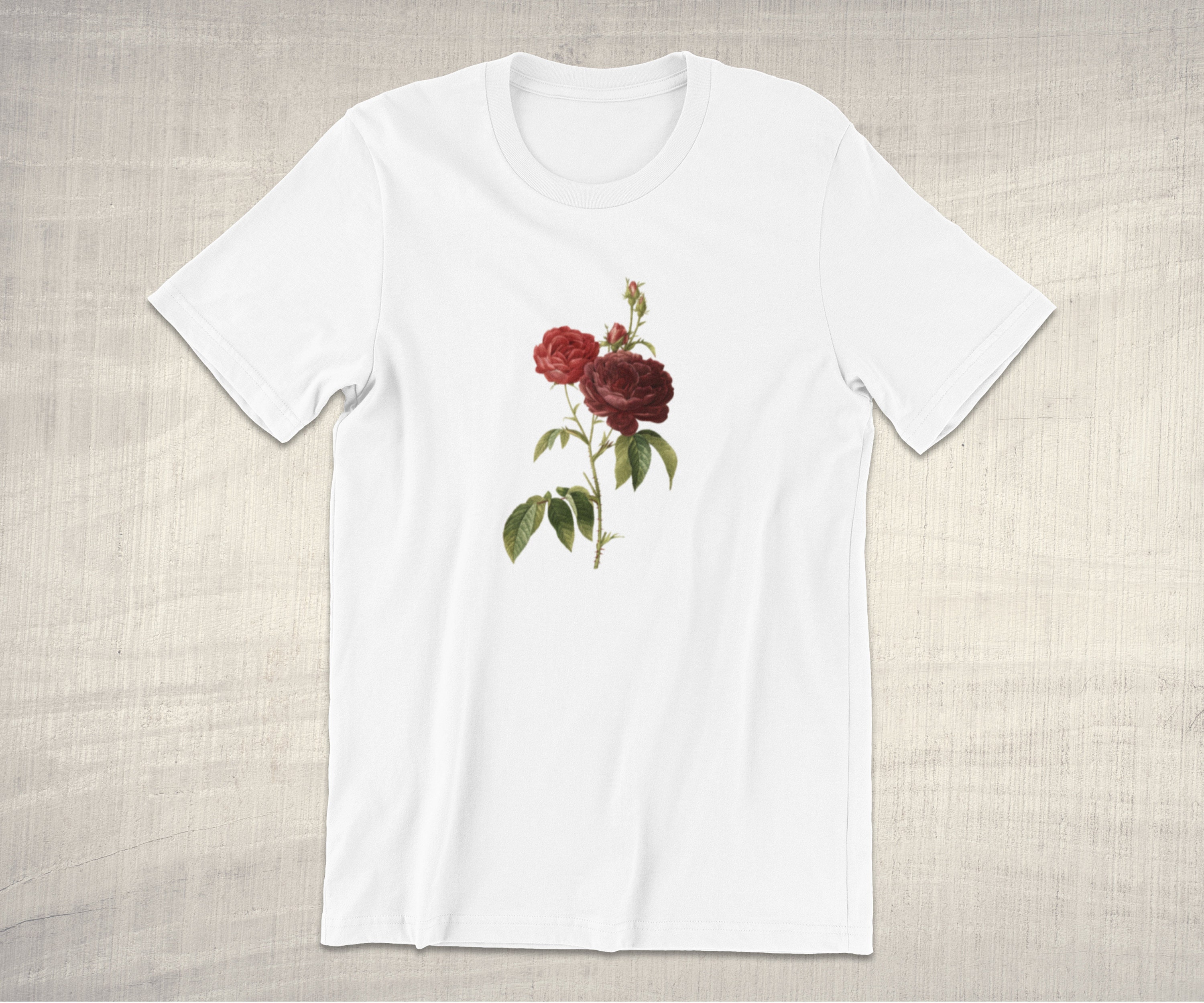 Red Roses Flower Shirt, Wildflower Tshirt Women, Vintage Botanical Tee ...