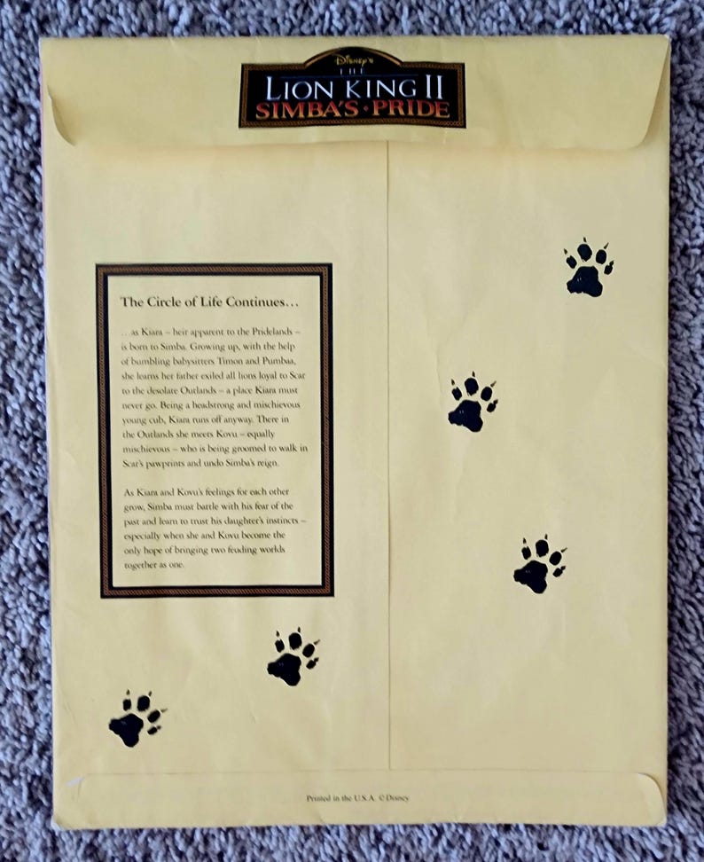 Vintage 1997 Disney's Lion King II Simba's Pride Exclusive ...