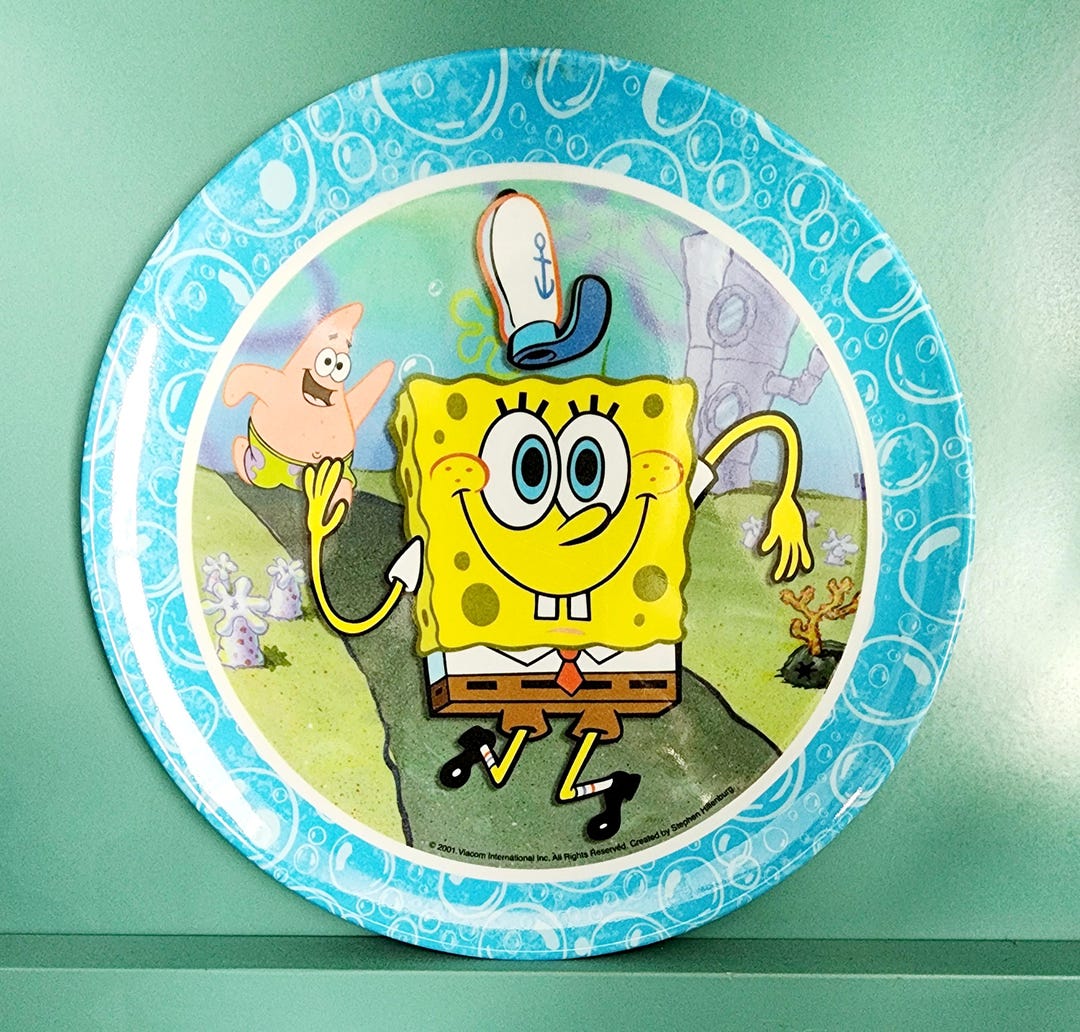 Vintage 2001 Spongebob Squarepants Melamine Pllate - Etsy