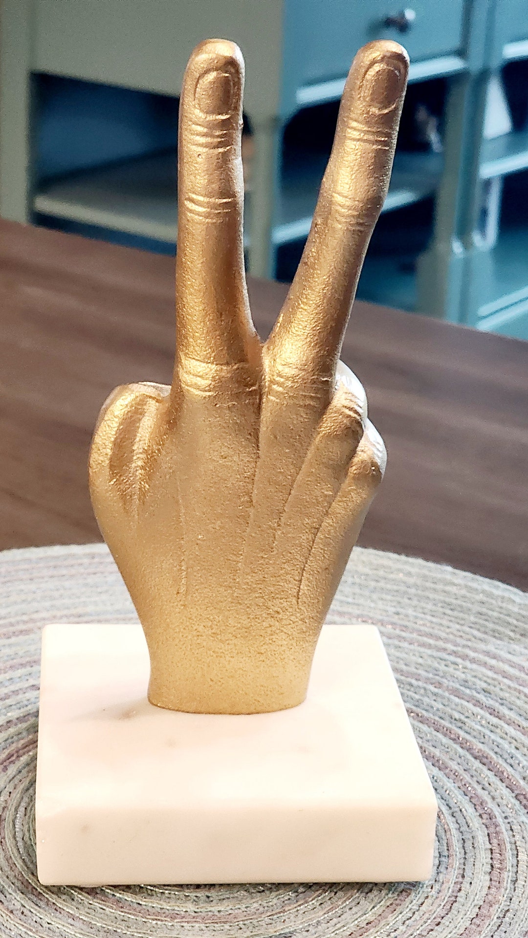 Vintage 1990s Peace Sign Hand Statue - Etsy