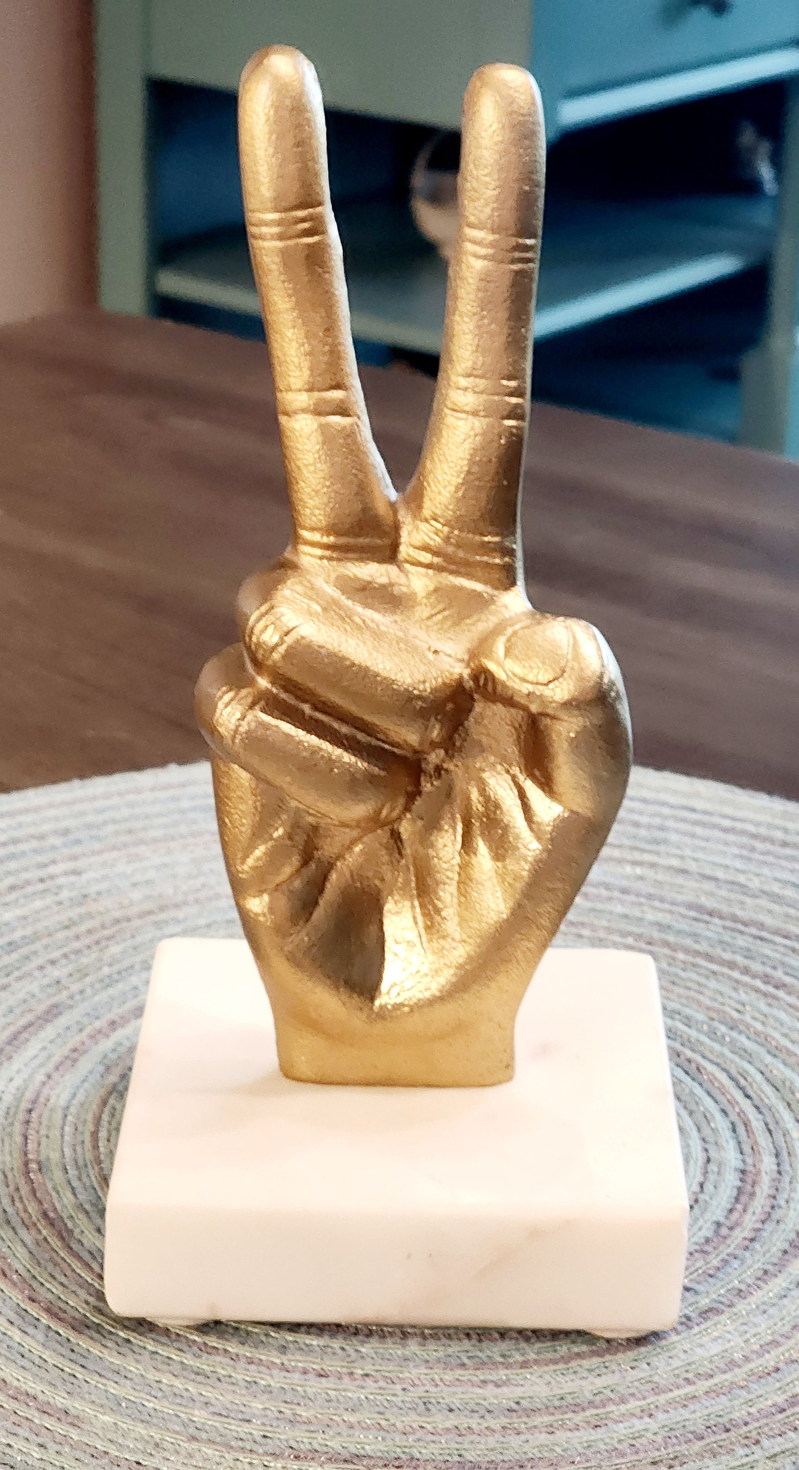 Vintage 1990s Peace Sign Hand Statue - Etsy