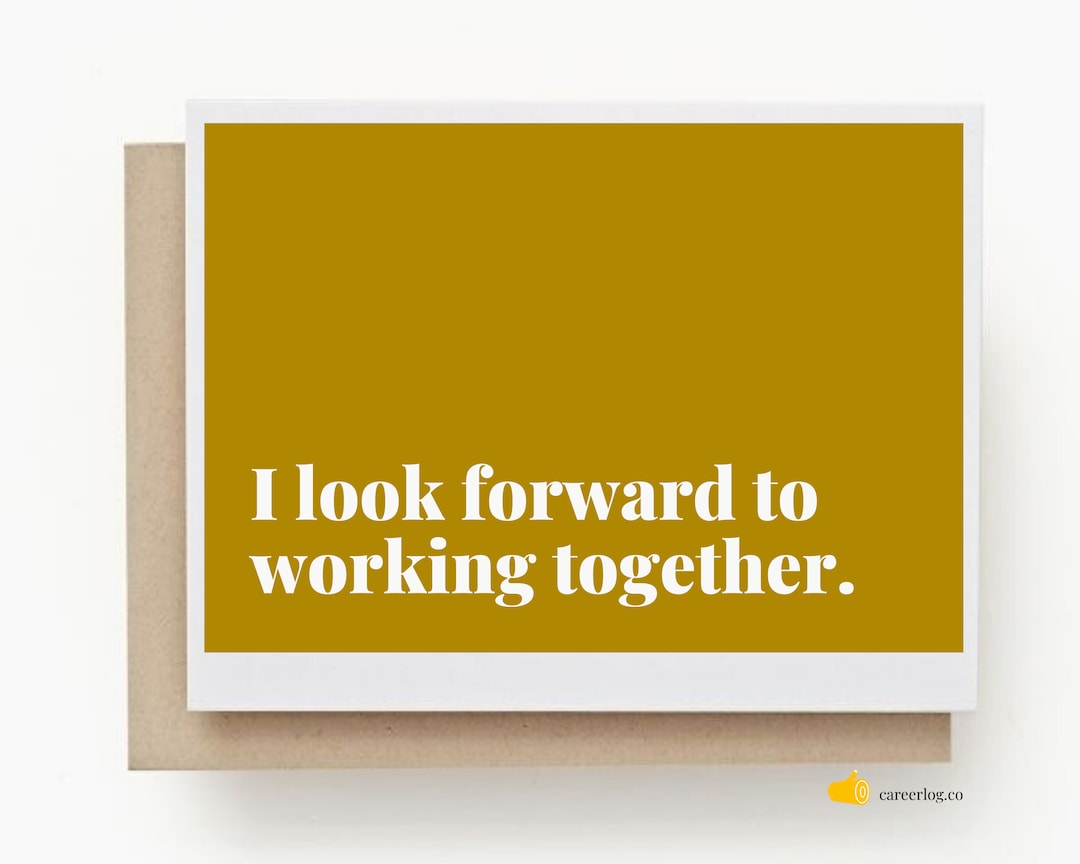 Welcome Coworker Card – 'I Look Forward to Working Together' (A2 Card ...