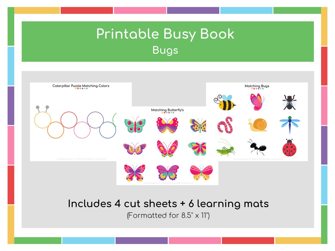 Bug Printable, Insect Printables, Quiet Book Pages,printable Busy ...