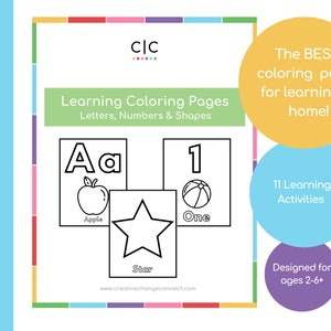 Coloring Pages for Kids, Letter Coloring Page, Number Coloring Book ...