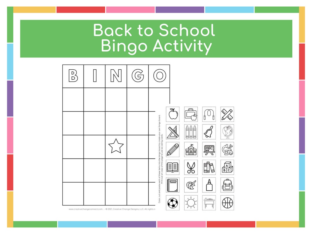 Create Your Own Back to School BINGO Game (8.5x11) - Etsy