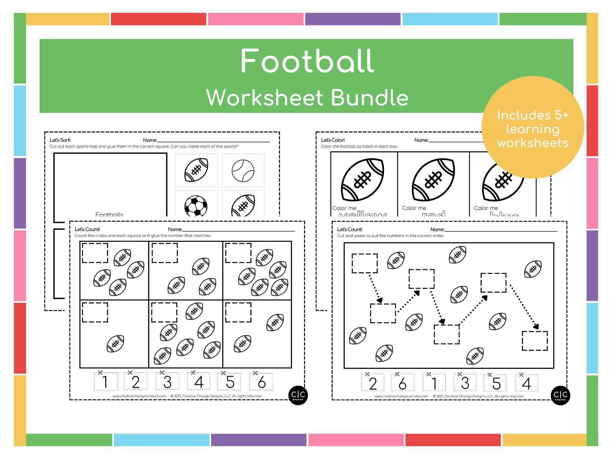 Football Workbook - Learning Printables & Activities for Kids - Etsy