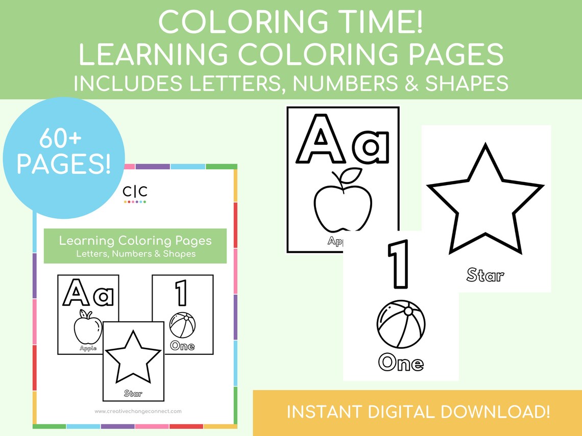 Coloring Pages for Kids, Letter Coloring Page, Number Coloring Book ...