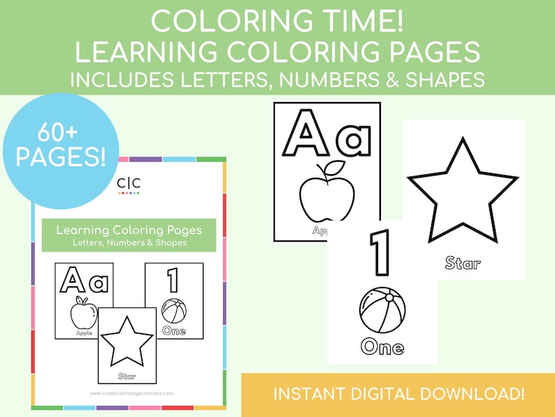 Coloring Pages for Kids, Letter Coloring Page, Number Coloring Book ...