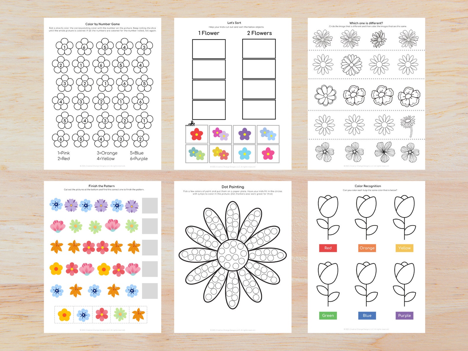 Flower Learning Pack, Flower Coloring Pages, Flower Worksheet ...