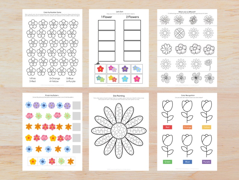 Flower Learning Pack, Flower Coloring Pages, Flower Worksheet ...