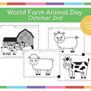 Farm Animal Coloring Pages for Kids - World Farm Animal Day Printable ...