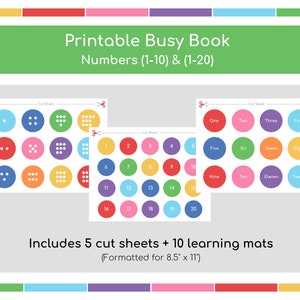 Number Busy Book Printable,quiet Book Pages,printable Busy Binder,busy ...