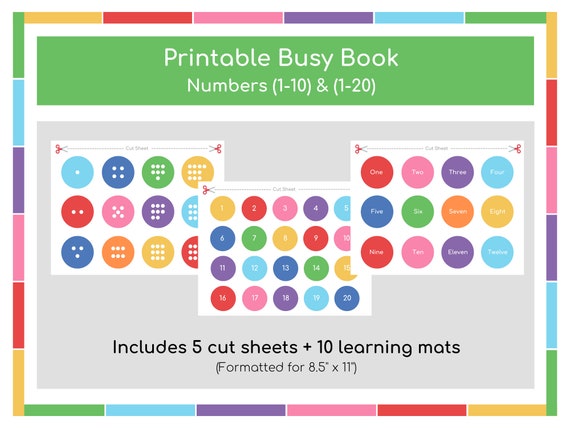 Number Busy Book Printablequiet Book Pagesprintable Busy | Etsy