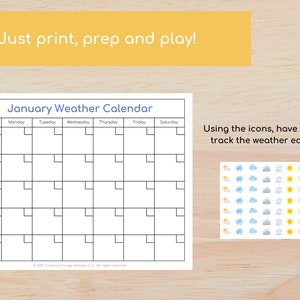 Printable Weather Calendar for Kids, Homeschool Printables, Preschool ...