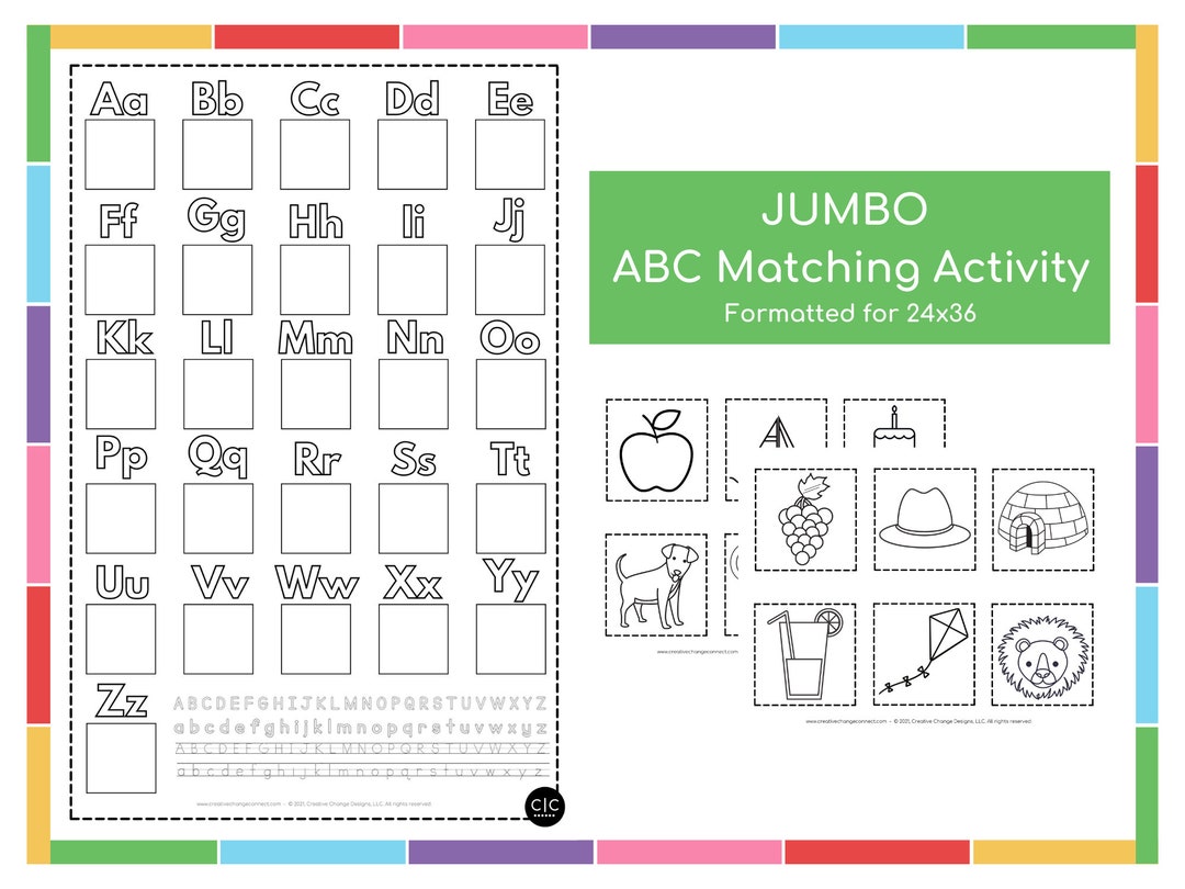 Jumbo ABC Matching Activity (24x36) - Etsy