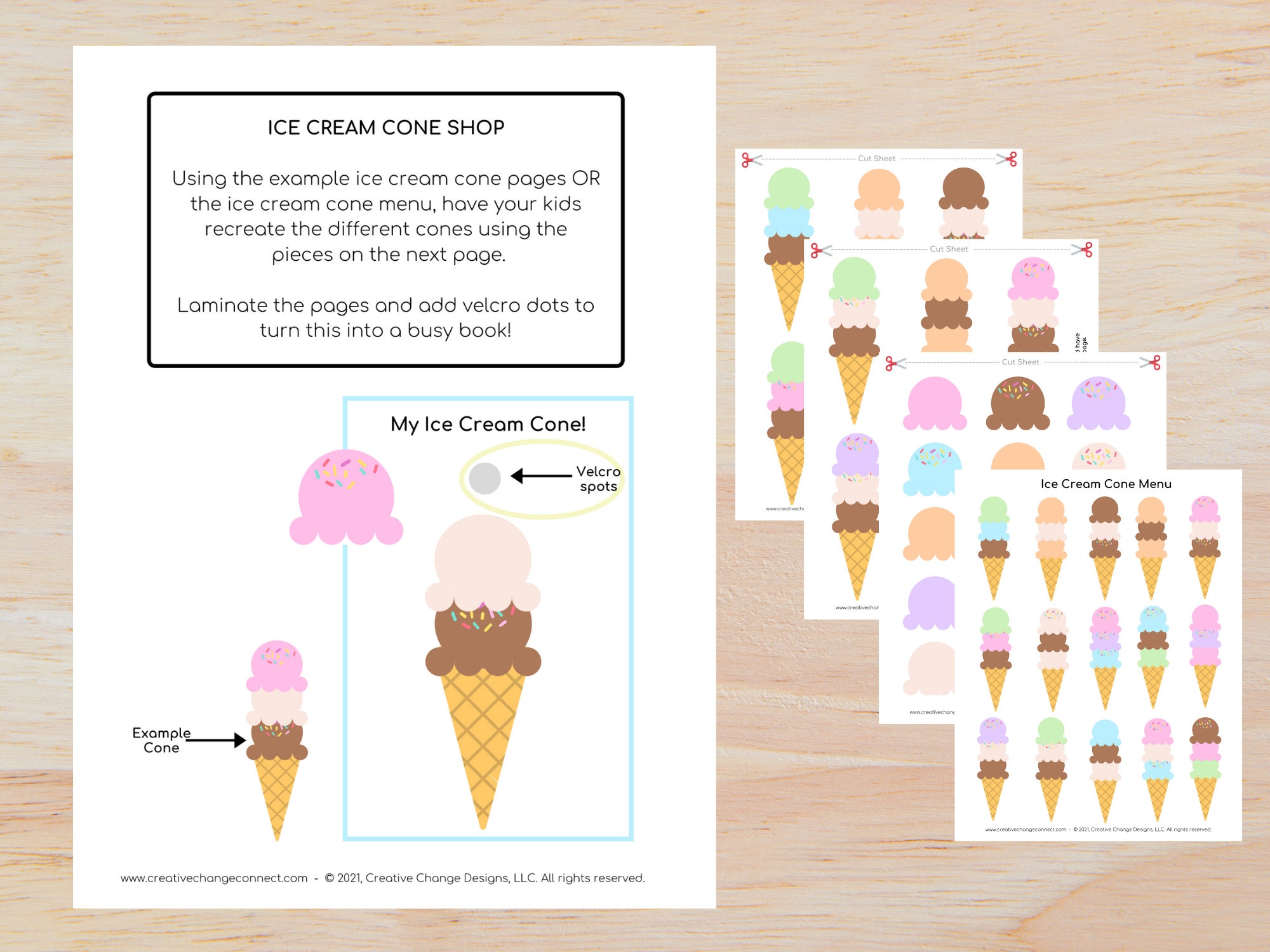 Ice Cream Shop Busy Book - Ice Cream Shop Pretend Play Kit - Etsy