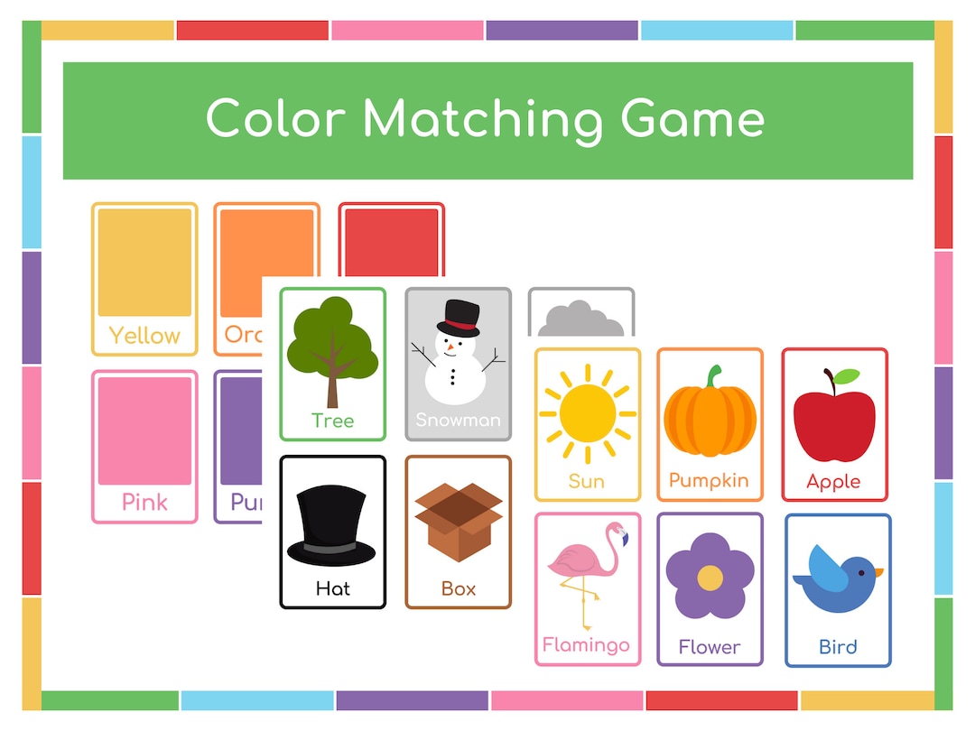 Color Matching Game for Kids, Matching Games for Toddlers, Memory Games ...
