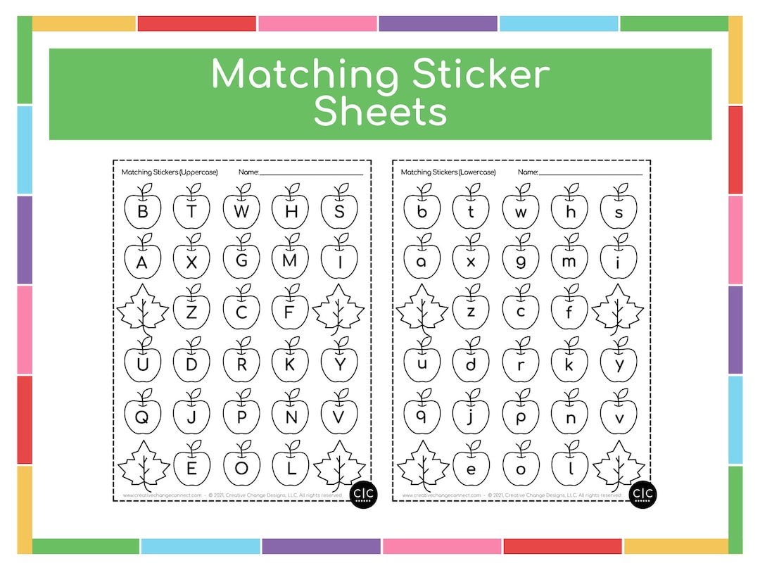 Sticker Matching Letter Worksheets - Preschool Worksheets Printable ...