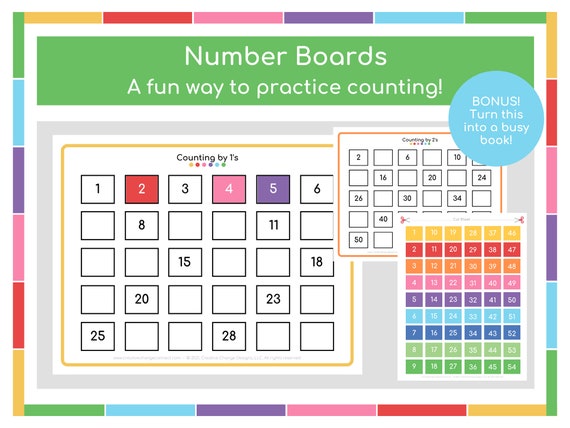 Printable Number Boards Counting Printable - Etsy