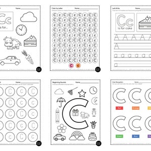 Letter C Worksheets for Kids, Letter Practice for Kids, Letter ...