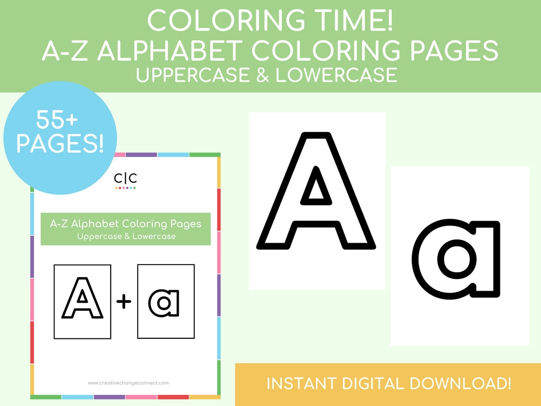 Alphabet Coloring Page Printable, Alphabet Coloring Book, Coloring ...