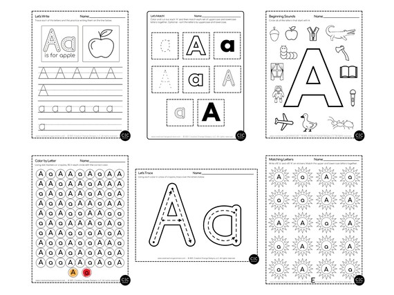 Hoja De Trabajo De La Letra Aa