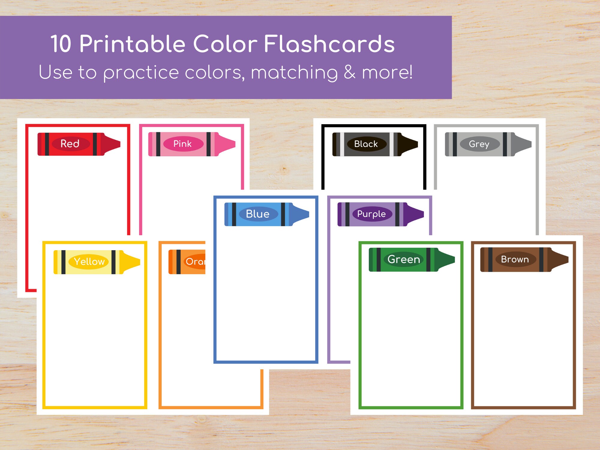 Color Flashcards, Printable Busy Binder Toddler,busy Books for Toddlers ...