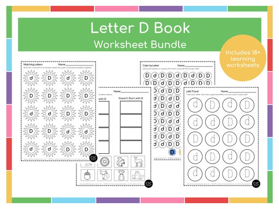 Letter D Worksheets for Kids Letter Practice for Kids Letter | Etsy