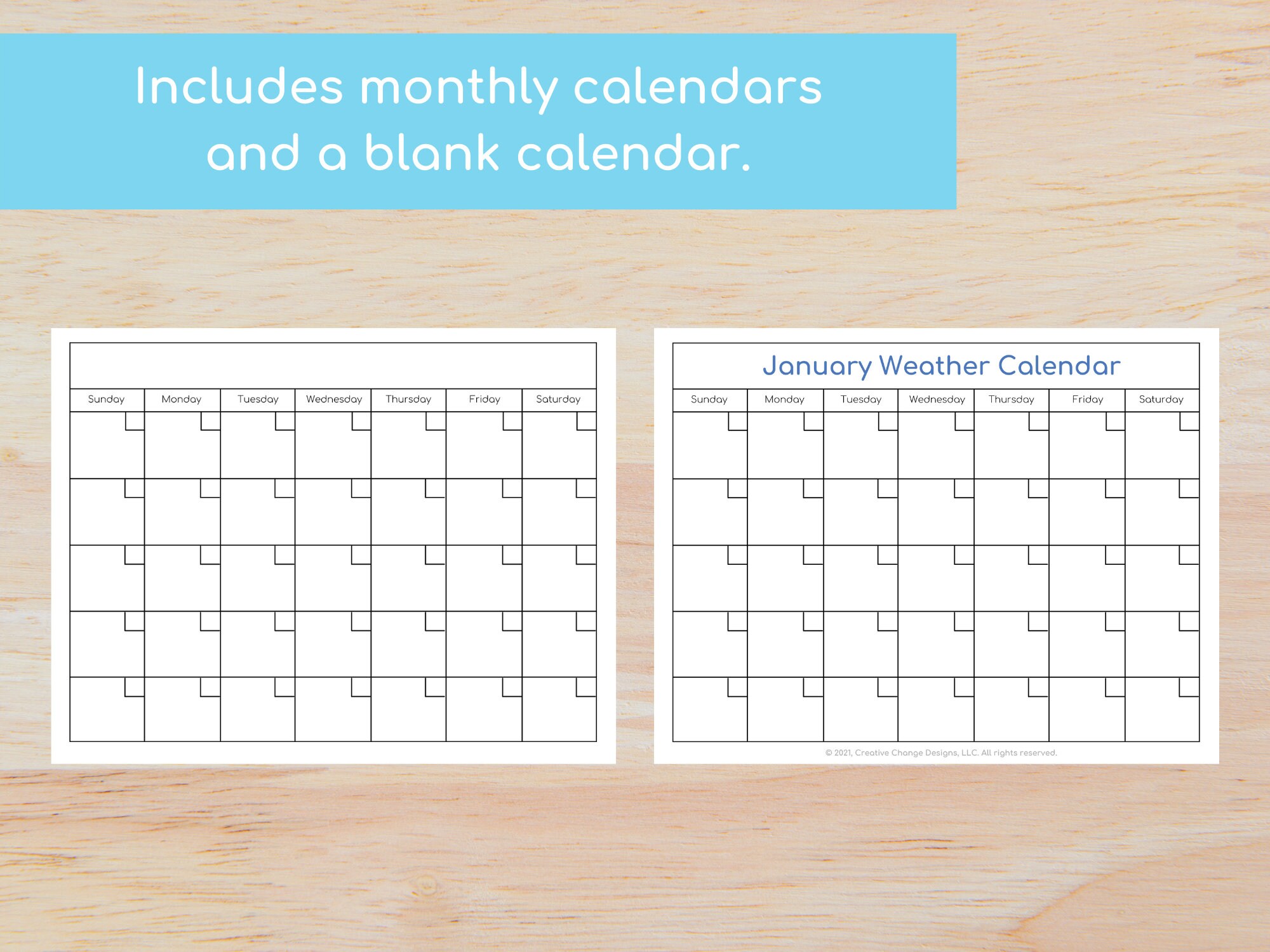 Printable Weather Calendar for Kids, Homeschool Printables, Preschool ...