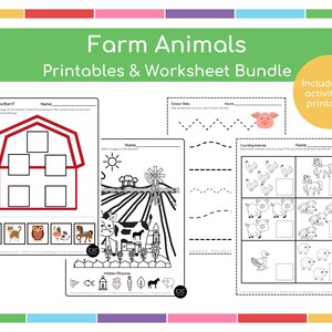 Farm Animal Workbook - Learning Printables & Activities for Kids - Etsy