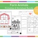 Farm Animal Workbook - Learning Printables & Activities for Kids - Etsy